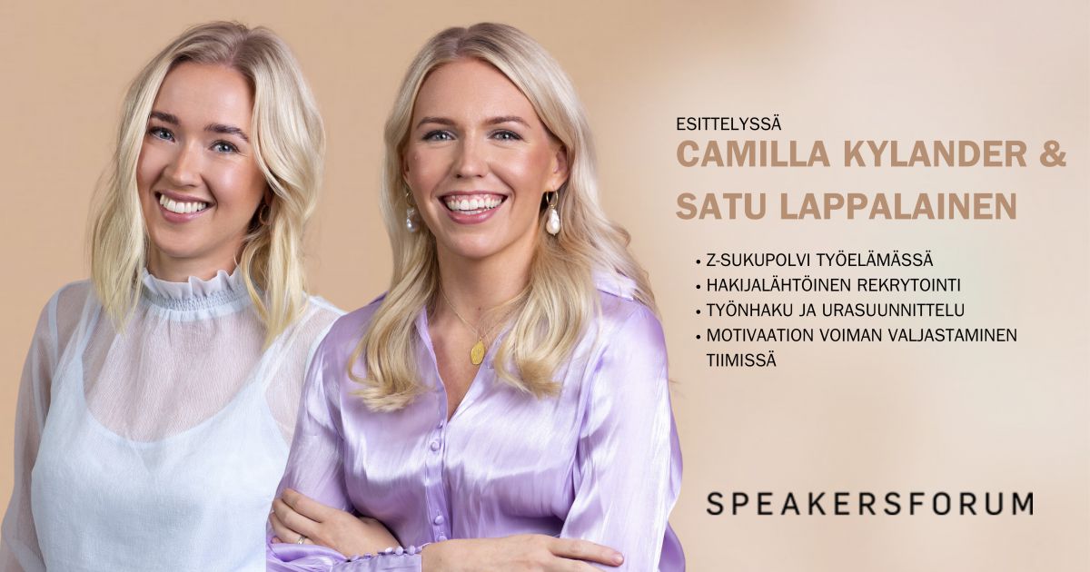 Esittelyssä Camilla Kylander & Satu Lappalainen – uusia näkökulmia rekrytointiin, uraan ja ...